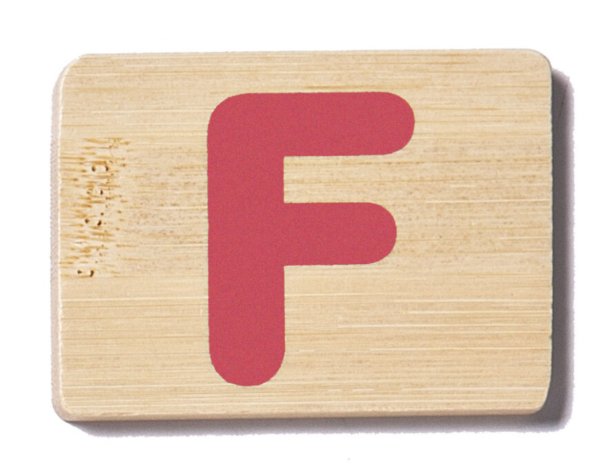 Personalised Bamboo Train Letter F