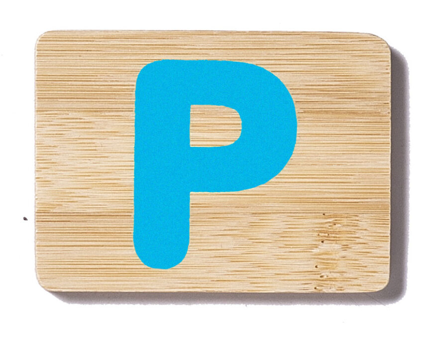 Personalised Bamboo Train Letter P