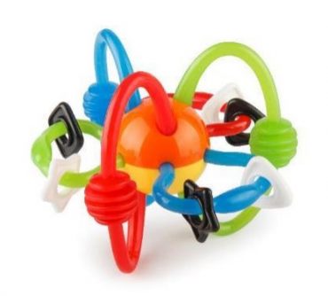 Shake & Teethe Flexible Rattle Ball - Primary Colours